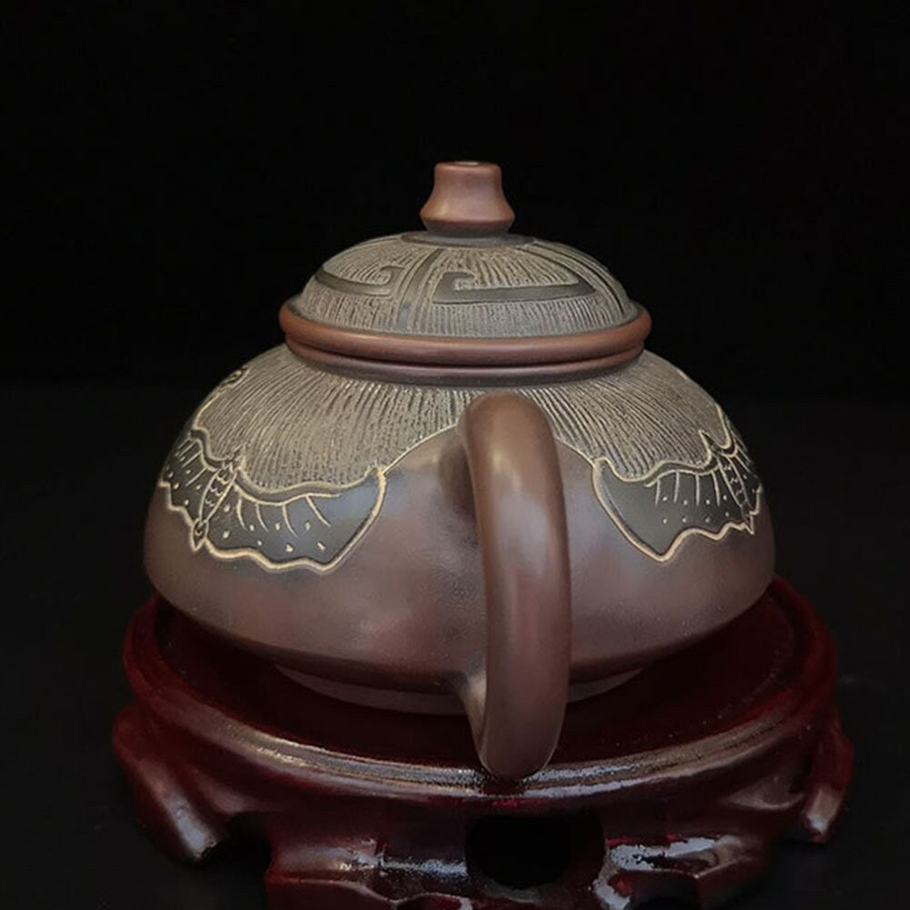 200cc Chinese Nixing Clay Teapots with Hand Carving Bat – Handmade ...